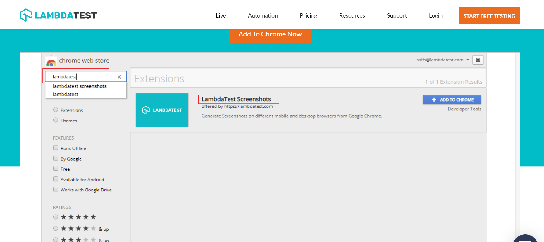 LambdaTest: Test on 2000+ platforms for your app or website.
